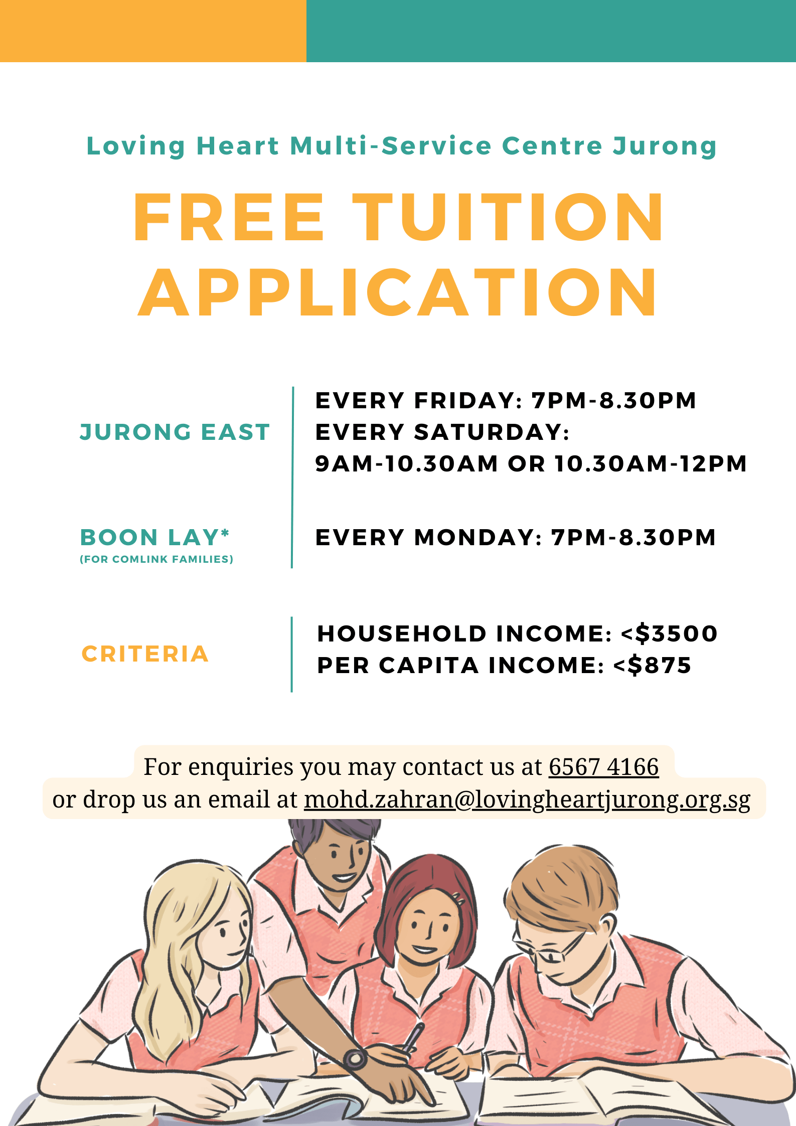 Free Tuition Programme - Loving Heart Multi-Service Centre (Jurong)